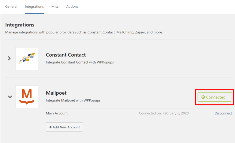 How to Connect Mailpoet Addon to WP Popups - WP Popups Documentation