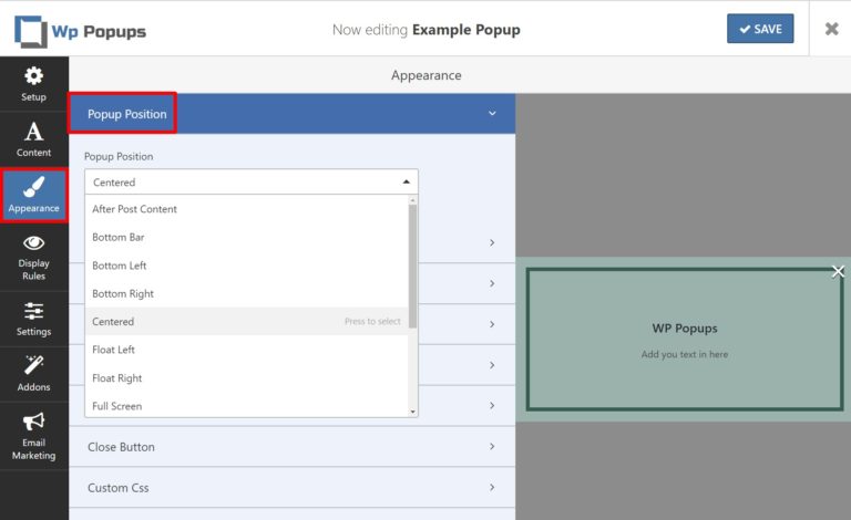 Different WP Popups Display Positions & How to Set Position - WP Popups ...